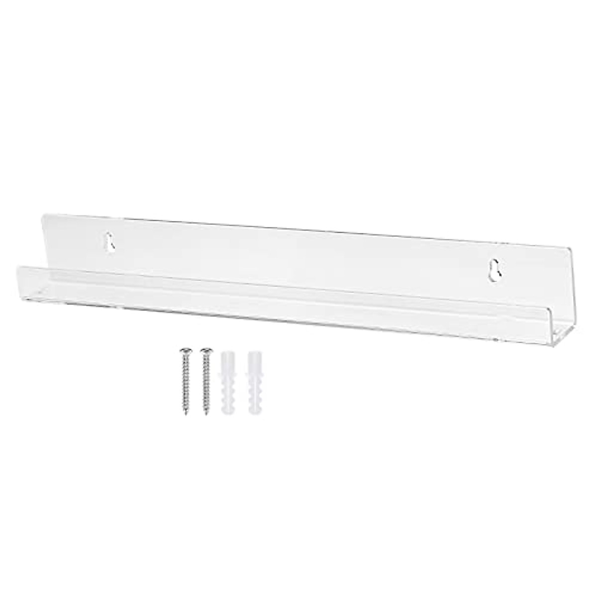 PATIKIL 15 x 1.3 Inch Acrylic Floating Shelf, Floating Wall Mounted Shelves for Bathroom Kitchen Wall Decoration, Transparent