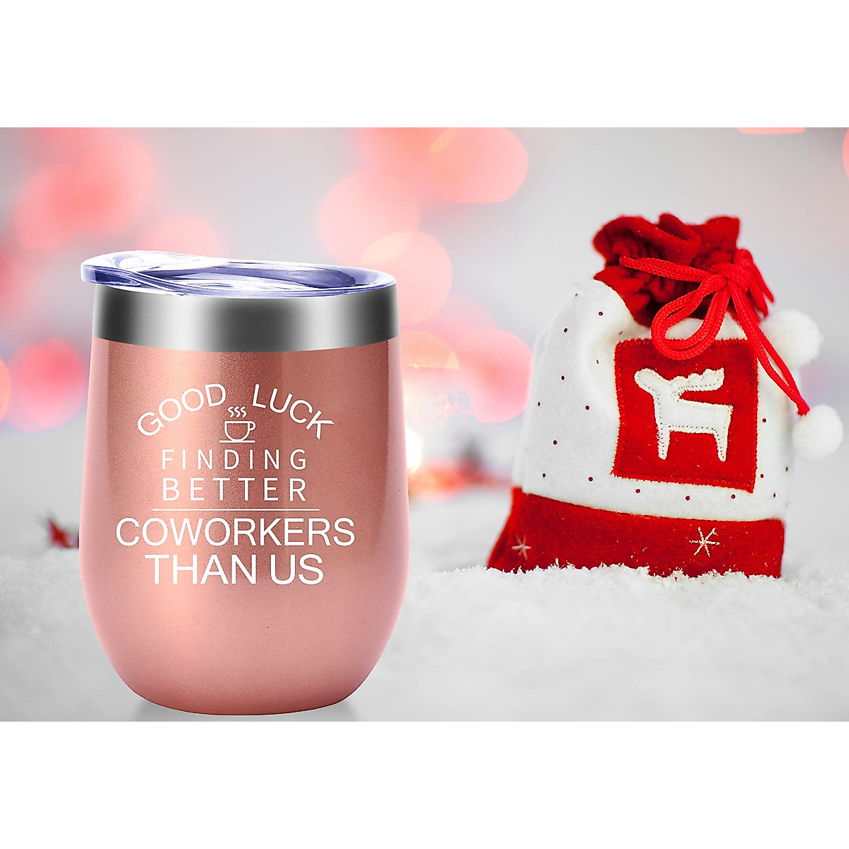 AMZUShome Good Luck Finding Better Coworkers Than Us Mug.Going Away,Goodbye,Farewell,Leaving,New Job Gifts for Colleague Boss Co-worker Friends Men Women Wine Tumbler(12oz Rose Gold)