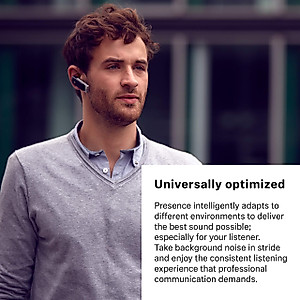 Sennheiser Presence UC (504576) - Dual Connectivity, Single-Sided Bluetooth Headset for Mobile Device & Softphone/PC Connection, with Carrying Case and USB Dongle, Major UC Platform Compatible (Black)