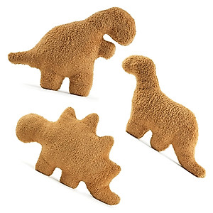 SNOWOLF Cute Dino Nugget Pillow Soft Squishy Dinosaur Chicken Nugget Pillow Plush Toy for Decorations (Can't Stand Still), Creative Gift Ideas for Boys Girls Easter Birthday (Stegosaurus), 13.7"