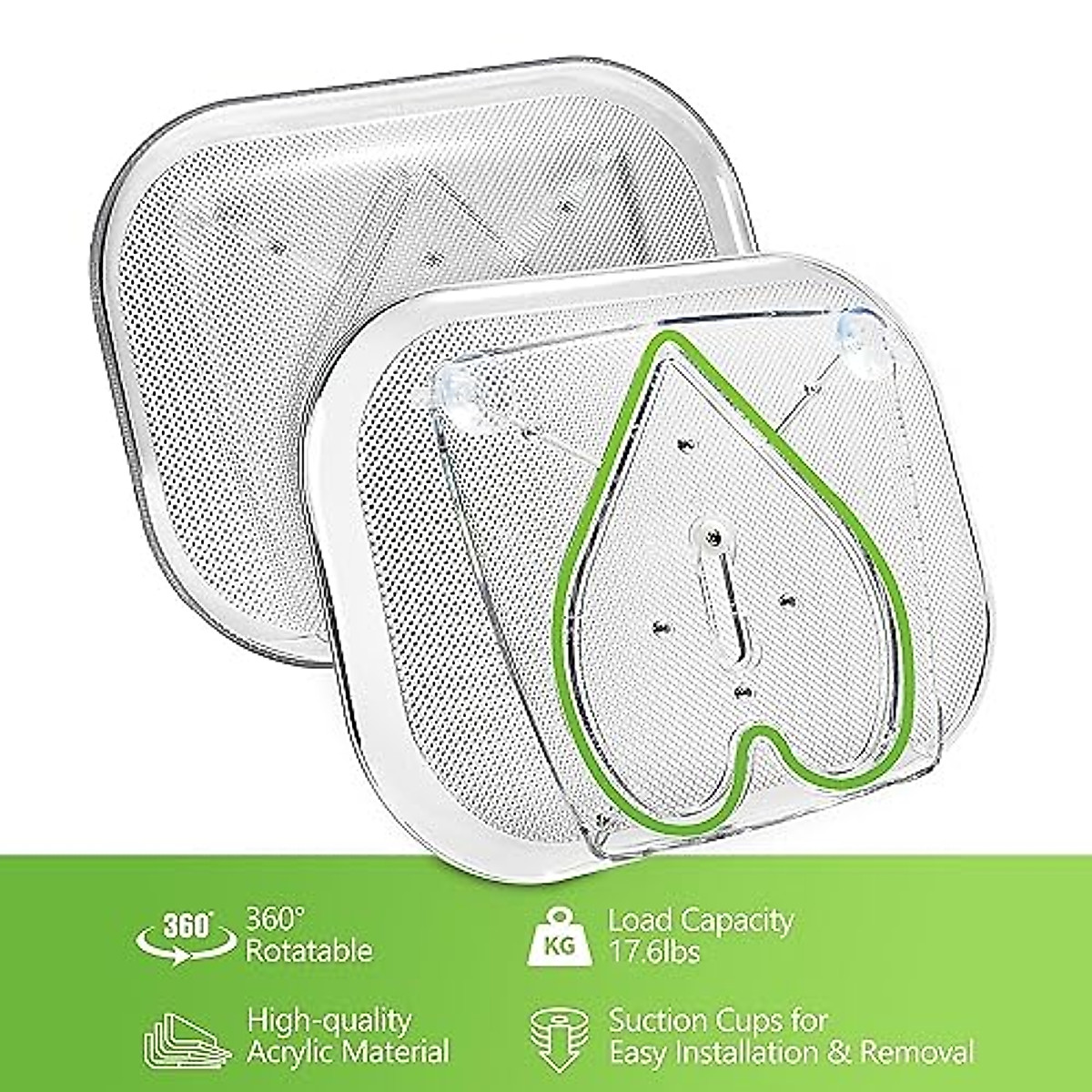 JforSJizT 2pcs Square Lazy Susan for Turntable Organizer for Refrigerator,Pantry Organizer,Kitchen Organizer,Fridge Organizer,Bathroom Tray,Makeup Vanity Countertop,Spice Rack(15.67 x11.73 x1.26)