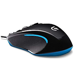 Logitech G300s Wired Gaming Mouse, 2,5K Sensor, 2,500 DPI, RGB, Lightweight, 9 Programmable Controls, On-Board Memory, Compatible with PC/Mac - Black