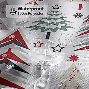 MEHOFOND Christmas Xmas Tree Winter Snowflake Pattern Shower Curtain for Bathroom Decor Washable Durable Fabric 72x72 in