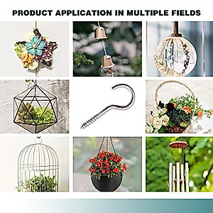 20 Pieces of 1.97 inch Pull Hook 304 Stainless Steel Hook, Round Head Screw Hook, M4 Metal Cup Hook, Indoor and Outdoor Screw Hook, M4x50