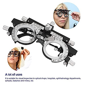 Tonsa Alloy Optometry Frame, Adjustable Trial Frame Optical Trial Lens Frame PD 48-80mm 360° Rotation Pure Titanium Optical Titanium Optic Trial Eye Optometry Lens Frame Test Optician