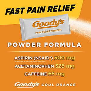 Goody's Pain Relief Powders, Extra Strength Headache Powder Cool Orange, 24 ct (Pack of 1)