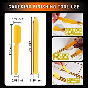 Tijeyi Caulking Tool Kit Stainless Steel Grout Removal Tool,4 in 1 Tile Caulk Remover Tool,Silicone Scraper Caulk Finishing Tools for Kitchen Bathroom Floor Sealant Caulk Window Sink Joint