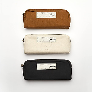 Pencil Case Trilly Premium Canvas Pencil Pouch Made of Resilient Canvas Fabric Multi Purpose Pencil Bag with Smooth Zipper Highly Portable and Lightweight College School Supplies (Canvas Ivory)