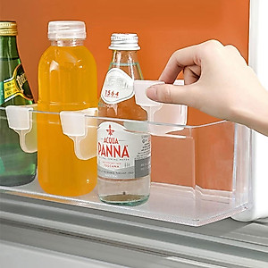 ADVOK Refrigerator Dividers Organizer, 12Pcs Plastic Hanging Ornament, Adjustable Snap-on Storage Box, Fridge Door Space Separators, Kitchen Pantry Gadget