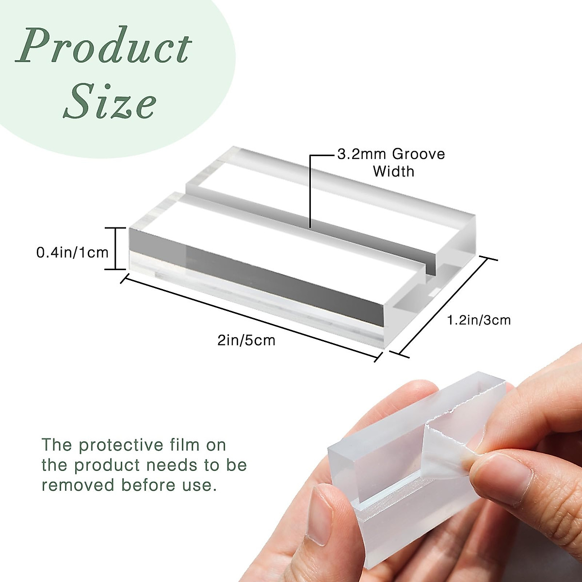 OurWarm 20 Pack Acrylic Sign Holders with Slot, Clear Acrylic Stands for Display, 3*5 cm Place Card Holders Perfect for Wedding, Table Number, Exhibition, Office, Restaurant, Business