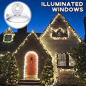 Skyley Christmas Light Holders Mini Suction, Hang Clips Cup Shower Hooks Outdoor Seasonal Lighting for Window Glass Home Kitchen Bathroom (200 Pcs), Clear