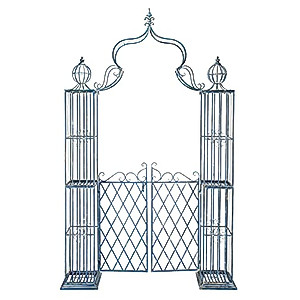 Safavieh PAT5012C Outdoor Collection Beatrix Victorian Antique Arbor, Mossy Blue
