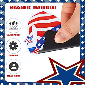 24 Pieces Patriotic Magnets 4th of July Car Refrigerator Magnets Independence Day Gnomes USA Flag Decorative Magnetic Stickers for Fridge Metal Door Mailbox Locker Office Cabinets Decor