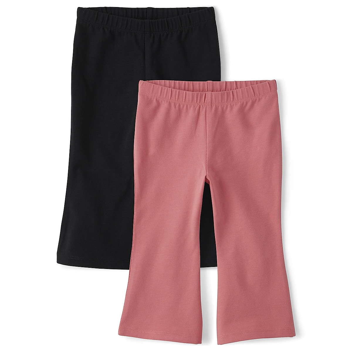 The Children's Place,and Toddler Flared Fashion Leggings 2-Pack,Black | Lotus Flower,18-24 Monts