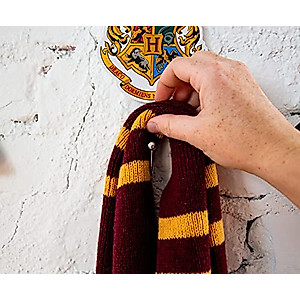 Harry Potter Icons Die-Cut Coat Hanger Wall Hooks, Set of 3 | Ready To Mount Decor, Storage Rack Organizer For Hanging Jackets, Hats, Purses