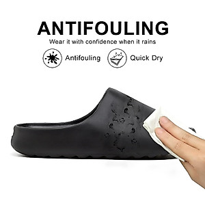 Unisex Pillow Slippers Slides for Women and Men, EVA Comfort Super Soft Quick Drying Rubber Shower Cloud Slides, Lightweight Spa Massage Summer Sandals for Adult Couples Indoor and Outdoor