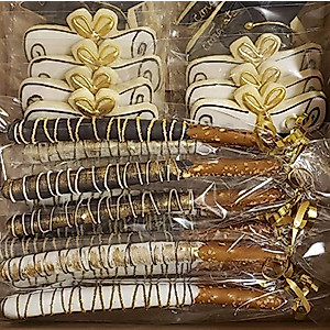 100 Pcs Resealable Cello Bags Pretzel Bags, RFWIN 2 X 10 Inches Clear Self Sealing Cellophane Treat Bag for Easter Snack Bakery Candy Cookie Chocolates