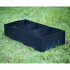 Zoowalker 4 x 2 x 1 Feet Raised Garden Bed Fabric Planter for Outdoor Plants 60 Gallon Garden Grow Bag Planter Box Heavy Duty Fabric Pot for Vegetables Flowers Herbs