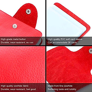 K Y KANGYUN Unisex Small Leather Credit Card Holder - 2 Pack (Redk&Brown)…