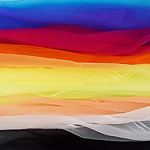 Fengek 9 Pcs Chiffon Scarf 27.6 Inch Square Solid Color Bandana Handkerchief Ribbon Scarves for Women Girls Multicolor 1