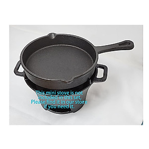 HAWOK Cast Iron DIA.5.3 inch Mini Skillet Mini Round Pan Black cast iron server