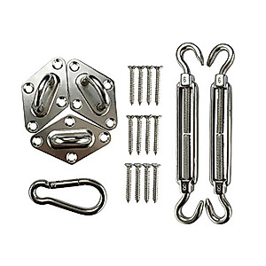 COSCOOL Shade Sail Hardware Kit for Sun Shade Sails Stainless Steel Installation Hardware Kit (6-inch Triangular)
