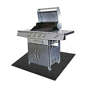 Asatte Gas Grill Mat Floor Protection for Backyard, Outdoor, Deck & Patio, Black (120 * 75cm)
