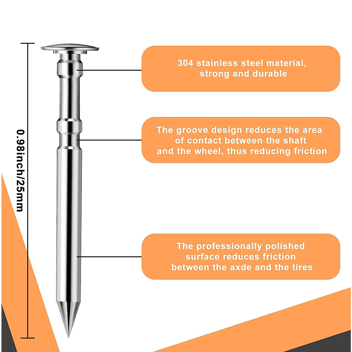 3.625 Ounces Cylindrical Tungsten Weights and 4 Pieces Polished Axles, 3/8 Inch Cylinders Weights Tungsten Buffer Weight Car Incremental Weights Speed Axles Kit for Your Car