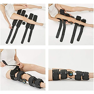 XBJYDMBDD ROM Knee Brace Hinged Knee Brace Patella Injury Fixator Bracket Medical Orthopedic Protector Adjustable Leg Stabilizer Knee Orthosis Splint Adjustable Knee Immobilizer