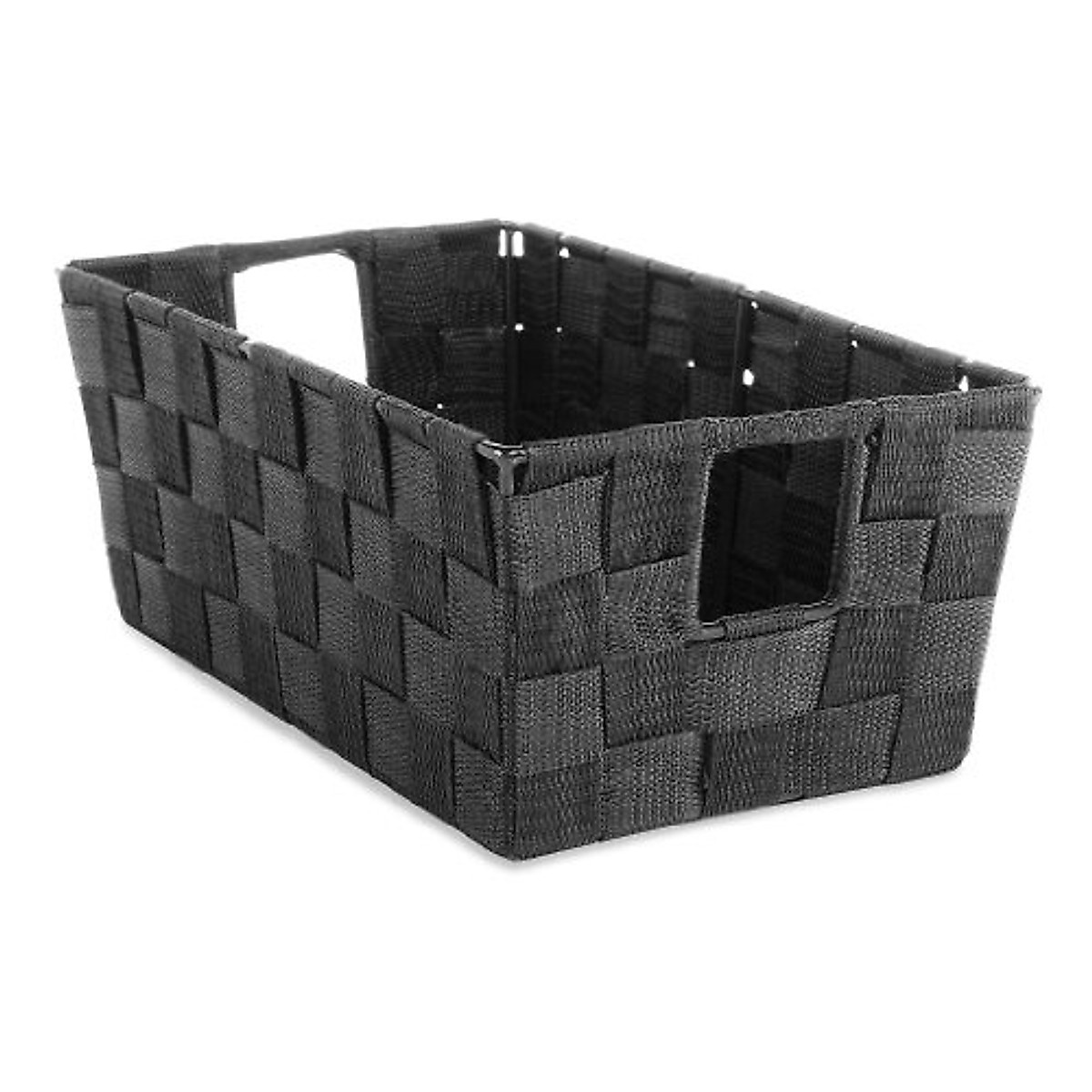 Whitmor 6581-2712-BLK Woven Strap Small Shelf Tote Black