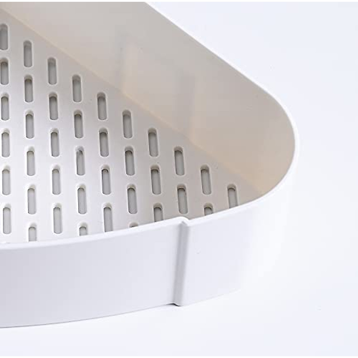 Fineget Corner Shower Caddy Plastic Adhesive Basket for Wall Bathroom Kitchen Bathtub Rustproof Inside Removable No Drilling Space Saving Shower Shelves Storage Organizer Quick Dry White 2 Pack