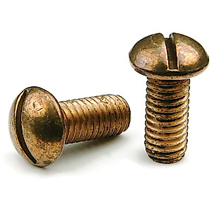Silicon Bronze Slotted Round Head Machine Screws 1/4"-20 x 5/8" Qty 25