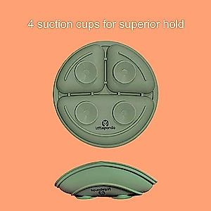 littlepanda Suction Plates for Toddlers and Babies 100% Silicone Divided Plates for Kids Baby Led Weaning Supplies Microwave & Dishwasher and Oven Safe Toddler Plates 3 Pack