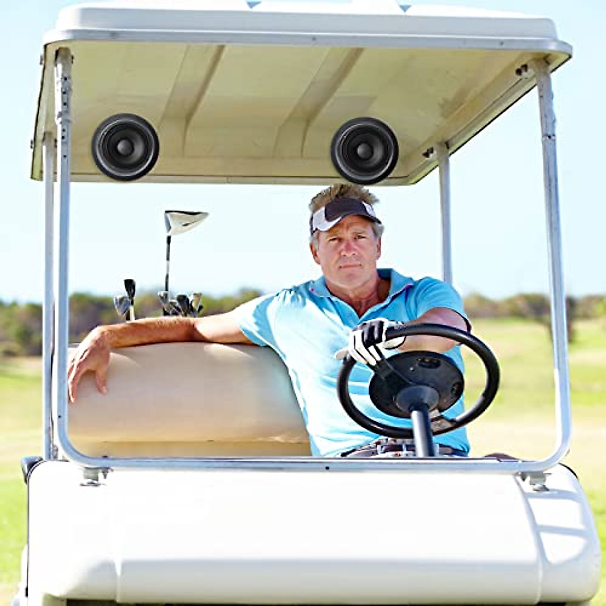 2 Pcs Universal Angled Speaker Enclosures Boxes Speaker Pods Car Speakers Mount with Rubber Strip for Install 6.5 Inch Speakers or Smaller Custom Mount Door Kick Panel Rear Deck (Black, Hole Cut)