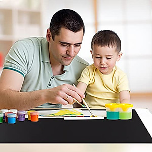 Silicone Mats for Kitchen Counter, Nonslip Silicone Mats for Crafts Countertop Protector Heat Resistant Mat (25.6” x 17.2” x 0.08”, Black, 2Pcs)