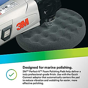 3M Perfect-It Foam Compounding Pad, 05707, 8 in, Hook & Loop Grip, Double-Sided, Polish Pad for Automotive, Professional-Grade Finish