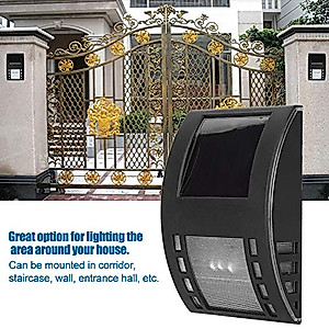 CUTULAMO Solar Wall Lamp, Light-Control Wide Angle Induction LED Solar Light Outdoor Wall Lamp Energy Saving Yard Light for Home Decoration for Garden Yard Outdoor