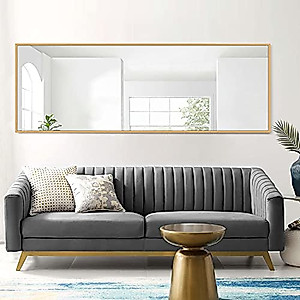 Natsukage 47''x22'' Wall Mirror Full Length Wall-Mounted Hanging Gold Bathroom for Rectangular Bedroom Living Room Horizontal/Vertical Aluminum Alloy Frame (A-MR01052-N-USAM022-vc)