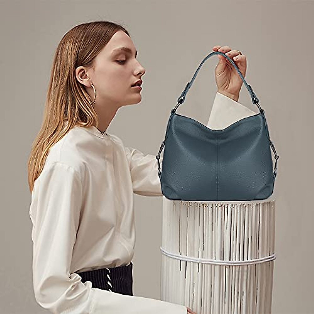 YALUXE Shoulder Bag Genuine Leather Tote Handbag Crossbody Bags for Women