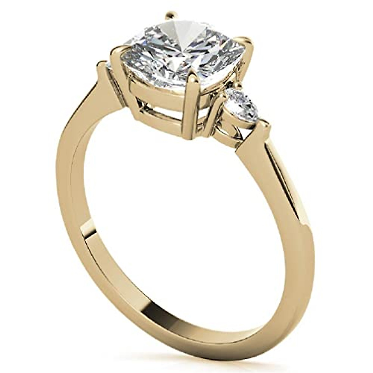 925 Silver, 10K/14K/18K Solid Gold Moissanite Engagement Ring, 2.5 CT Cushion Cut Handmade Solitaire Ring Diamond Wedding Ring for Woman, Birthday Gifts for, VVS1 Colorless