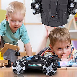 Jet Spray Remote Control Car for Kids and Children, Remote Control Vehicle Toy with Jet Spray Device Realistic Car Light Design and Engine Sound and Brake Sound, Best Gifts for Boys and Girls (Black)