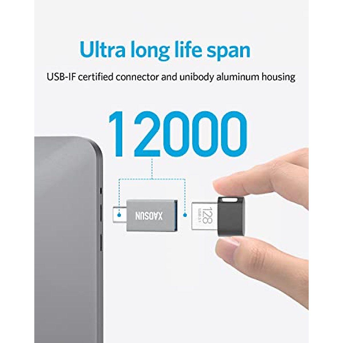 XAOSUN [10Gbps] USB C to USB Adapter (2 Pack), 3.1 USB C to USB A Adapter, Support Superfast Data Sync(OTG) & Fast Charging, Fit for MacBook Pro, MacBook Air, iPad Pro, Galaxy, Moto, Nintendo Switch