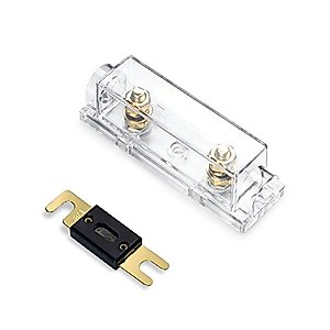 HQST 30 Amp ANL Fuse with Transparent Holder Fits for 10/8/6/4/2/0 Gauge Wire
