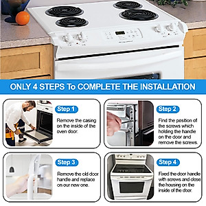 Upgraded 316443601 Oven Door Handle Replacement Compatible with Frigidaire Kenmore Electrolux Electric Range Oven Stove Come with 2 Pack 316433300 Range Oven Door Handle Screws