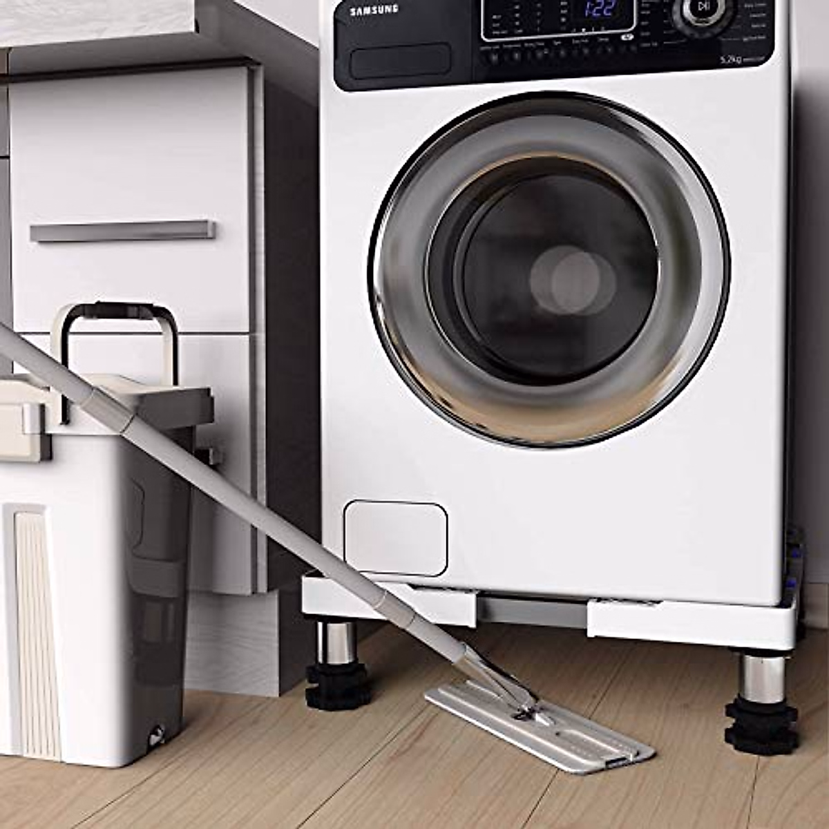 SEISSO Washing Machine Base Stand, with 4 Heavy Duty Adjustable Feet, Universal Multi-functional Base Holder for Dryer Refrigerator Furniture Washing Machine, Max Load 770 LB (350 KG)