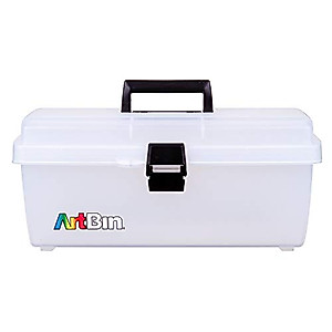 ArtBin 6966AB 16 in. Lift-Out Tray Box, Portable Art & Craft Organizer with Handle and Tray, Clear