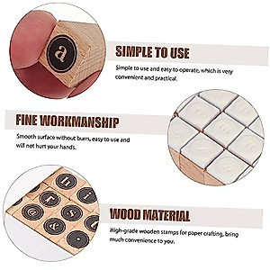 SEWACC 30pcs Alphabet Pocket Stamp Envelope Wax Stamp Embellishment Seal Stamper Diary and Scrapbooking Stamp Letter Stamp Letter Decor Wooden Stamps Wood Alphabet Stamps DIY Craft Stamps