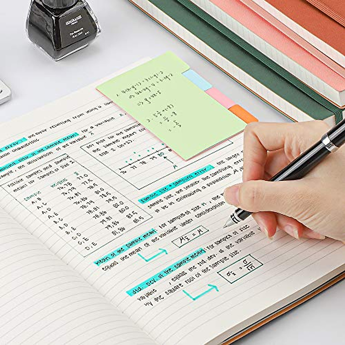 AHGXG B5 College Ruled Notebook Softcover Journals(2-Pack) Large Composition Notebook 7.6 x 10 inch with Thick 100gsm Lined Paper, Total 408 Numbered Pages, Black Black