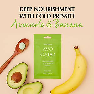 "RATED GREEN Cold Brew Avocado Nourishing Scalp Pack w/Banana, 1.69 Fl. Oz Deep Conditioning, Hydrating Hair Mask for Dry Damaged Hair, Pack of 5"