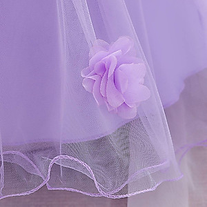 ODASDO Purple Toddler Dress, Lavender Dress for Toddler Girls, First Birthday Party Cake Smash Photoshoot Tulle Baby Easter Dresses Pageant Wedding Flower Girl Lace Gown Light Purple 12-18M